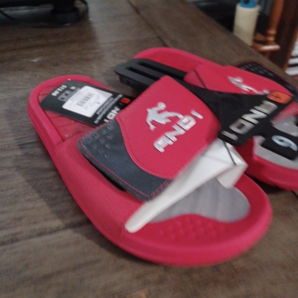 And1 | Shoes | And Boys Red Adjustable Strider Slide Sandals Gel ...